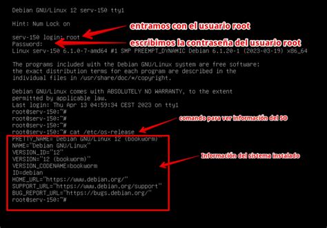 instalación de linux debian 12 bookworm netinstall en modo texto para