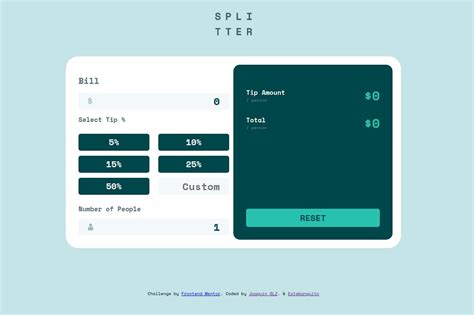 Frontend Mentor Tip Calculator App