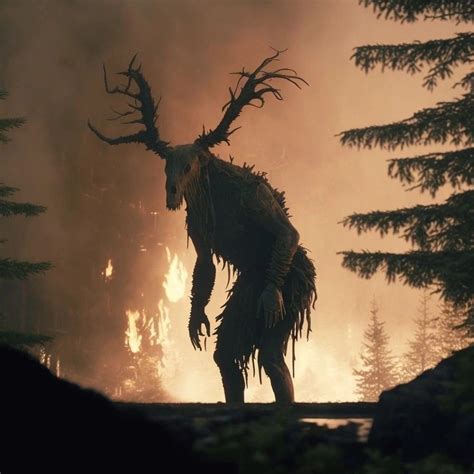 Cernun Wendigo Antlers Forest Gods Woods Monster