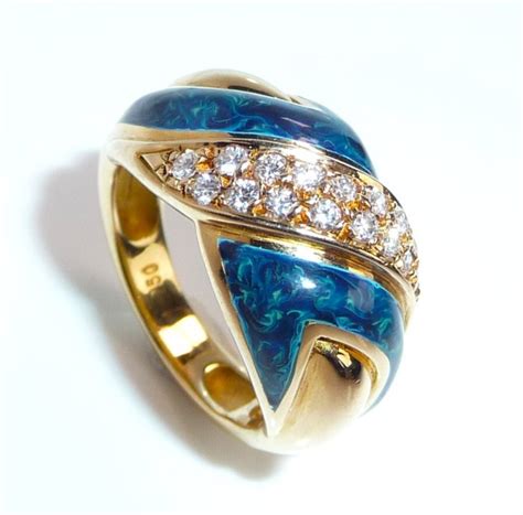 Ring 18 Kt Yellow Gold 0 32ct Tw Diamond Natural Brand Ring Dd Auction Online