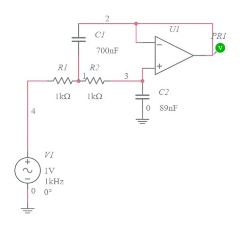 Copy Of Chebyshev Low Pass Filter 2nd Order Multisim Live