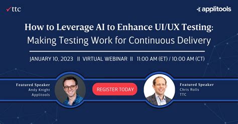 Applitools On Linkedin How To Leverage Ai To Enhance Ui Ux Testing January 10 • 11 00 Am Et