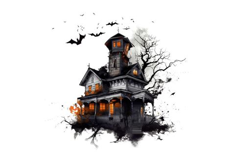 Haunted Halloween House Clipart Buytshirtdesigns