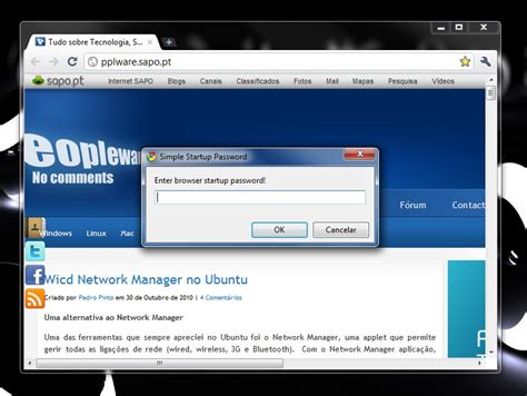 Extensão Chrome Simple Startup Password