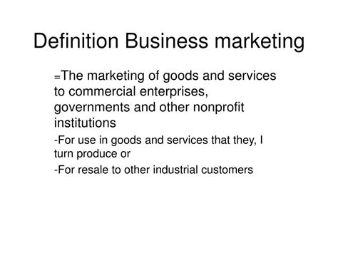 Ppt Definition Business Marketing Powerpoint Presentation Free