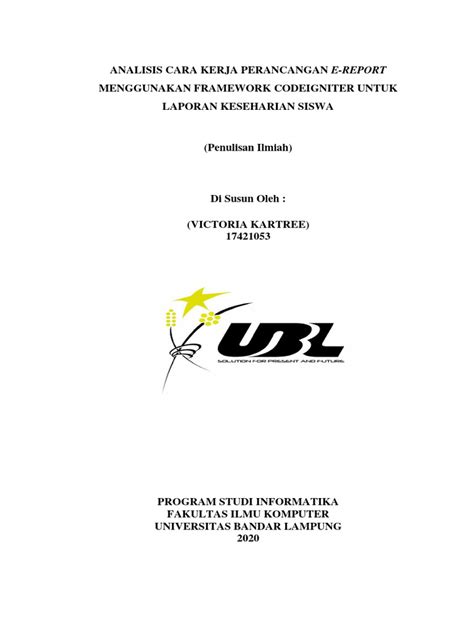Analisis Cara Kerja Perancangan E Report Menggunakan Framework
