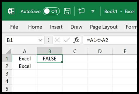 Does Not Equal Operator Excel Formula