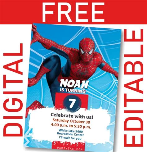 Free Spider Man Invitation Editable And Customizable Whatsapp Hot Sex