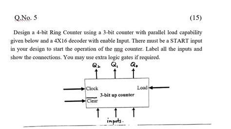 Solved Design A 4 Bit Ring Counter Using A 3 Bit Counter