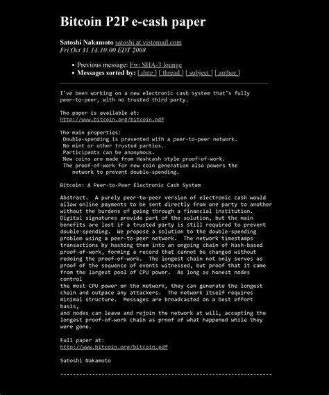 Happy Bitcoin White Paper Day Everyone R Bitcoin