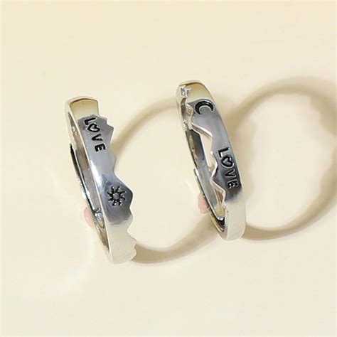 Купити 2 шт Набір парних кілець для закоханих Сонця та Місяця Обіцянка Весільний кільце для