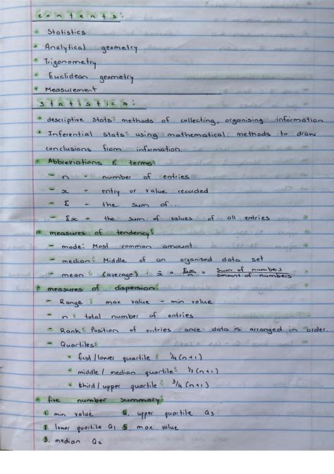 Grade 11 Ieb Maths Paper 2 Full Syllabus Summary Mathematics Stuvia Sa