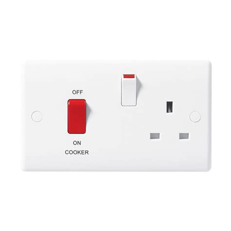 45A DP Cooker Control Unit With 13A Switched Socket White