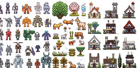 2d Pixel Art Game Assets Sprite Sheets Midjourney Prompt Promptbase