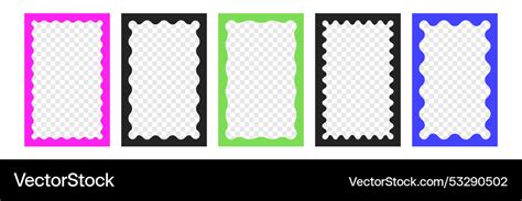 Set Of Rectangle Squiggle Photo Frames Wiggly Vector Image