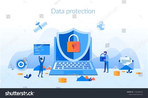 Data Protection Concept For Web Page Banner Presentation Social Media Documents Cards
