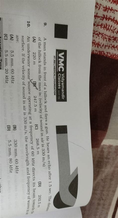 An Underwater Sonar Source Operating At A Frequency Of 60khz Directs Its