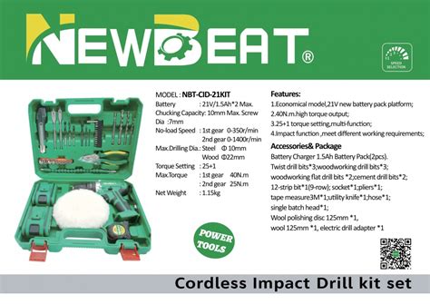 Malaysia NEWBEAT Cordless Impact Drill Kiet Set NBT CID 21KIT NEWBEAT