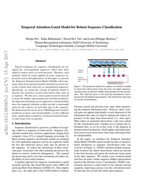 Pdf Temporal Attention Gated Model For Robust Sequence Classification