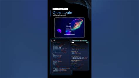 glow login page pure css codewith muhilan css coding youtube