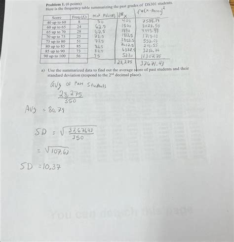 solved problem 1 6 points hom is the freauency table