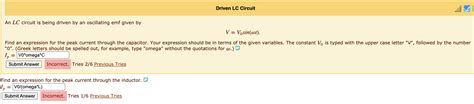 Solved Driven LC Circuit An LC Circuit Is Being Driven By An Chegg Com