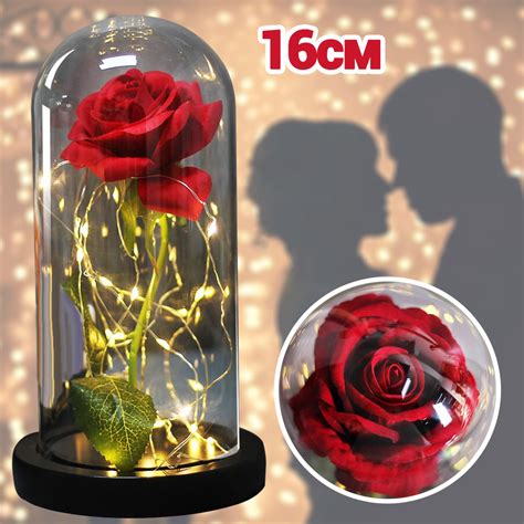 Роза в Колбе Под Стеклянным Куполом с Led Подсветкой Rose Of Love 16 См Красная Mcp — Купить