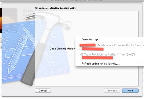 Iphone Cant See The Distribution Provisioning In The List Of Code Signing Identity Stack