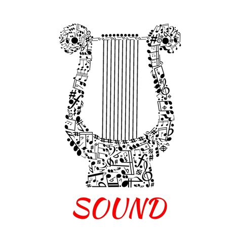 Notes And Clefs In Shape Of Lyre 11662719 Vector Art At Vecteezy