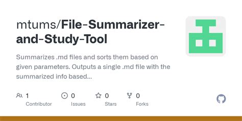 Github Mtums File Summarizer And Study Tool Summarizes Md Files And Sorts Them Based On