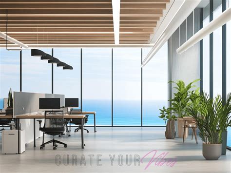 Modern Office Microsoft Teams Background Ocean View Home Office