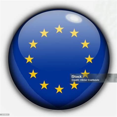 반짝이는 버튼 플래그eu 유럽 연합 0명에 대한 스톡 벡터 아트 및 기타 이미지 0명 기 원형 Istock