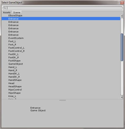 Unity Hierarchical Select Gameobject Dialog Or Names With Prefixes