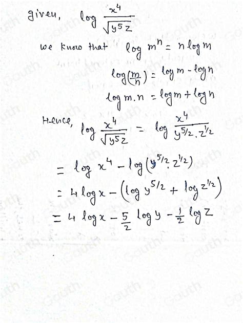 Solved Now Examples Expand The Logarithm Fully Using The Properties Of