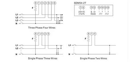 Sdm54 2t 3 Module Dual Tariff Rs485 Modbus Din Rail Three Phase Mid Energy Meter Manufacturers