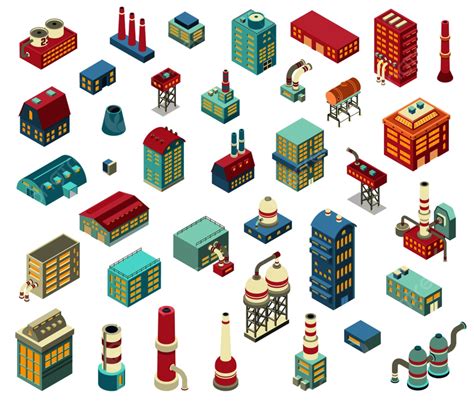 Industry Isometric Factory Vector Png Images Set Of Isometric Factory