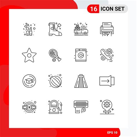 Editable Vector Line Pack Of 16 Simple Outlines Of Bookmark Information