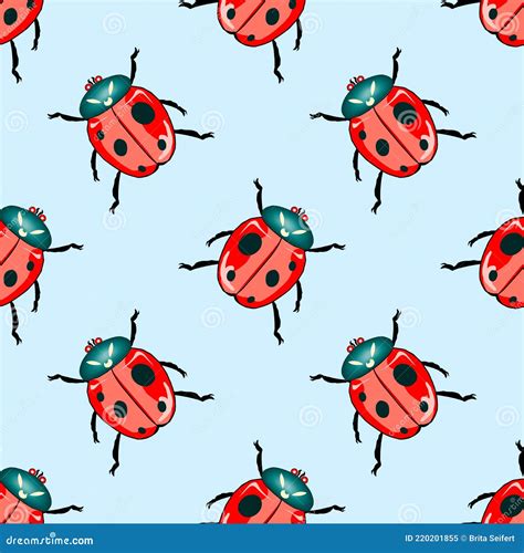 Ladybugs Seamless Background Repeating Pattern Wallpaper Background