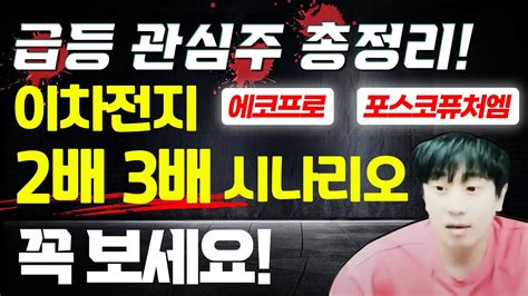 관심주 총정리2차전지 주도주 급등시나리오에코프로포스코퓨처엠에코프로비엠엔켐posco홀딩스삼성sdi새빗켐주식전망주가전망코스모신소재엘앤에프관심종목