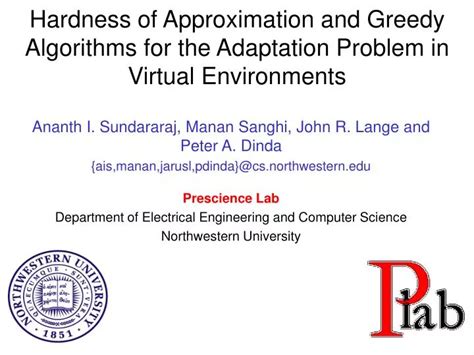 Ppt Hardness Of Approximation And Greedy Algorithms For The Adaptation Problem In Virtual