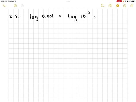 SOLVED Find The Exact Value Of Each Logarithm Log0 001