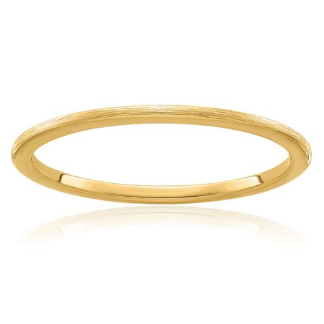 10k Solid Yellow Gold 12mm Half Round Stacking Plain Classic Wedding