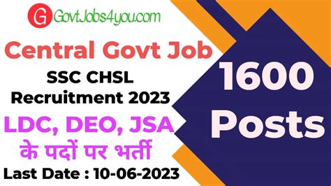 Ssc Chsl Recruitment 2023