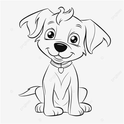 귀여운 강아지 색칠 페이지 개요 스케치 드로잉 벡터 개 그림 그리기 개 그림 개요 개 그림 스케치 Png 일러스트 및