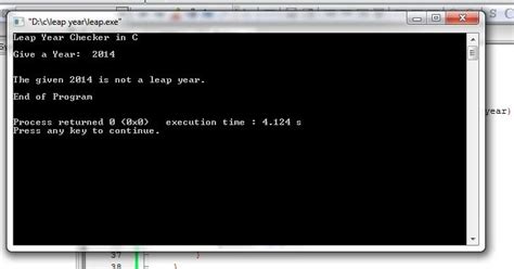 Free Programming Source Codes And Computer Programming Tutorials Leap Year Checker In C