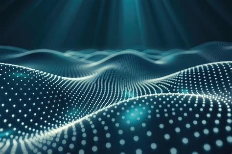 Premium Photo Digital Particles Wave In Cyberspace