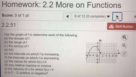 Solved Homework 22 More On Functions Score 0 Of 1 Pt