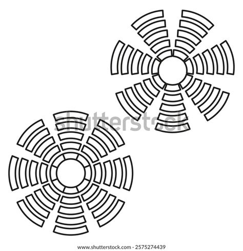 Circular Grid Icons Abstract Radial Shapes Stock Vector Royalty Free