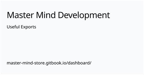 Useful Exports Master Mind Development