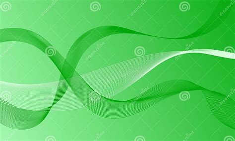 Green Light Smooth Lines Wave Curve On Smooth Gradient Abstract Background Stock Illustration